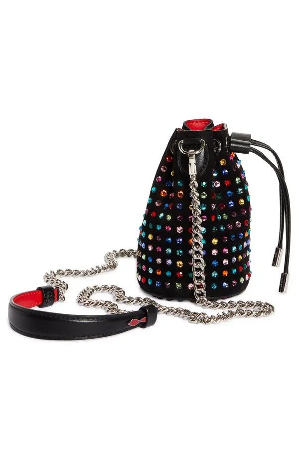 Christian Louboutin Mini Marie Jane Leather Bucket Bag - Black